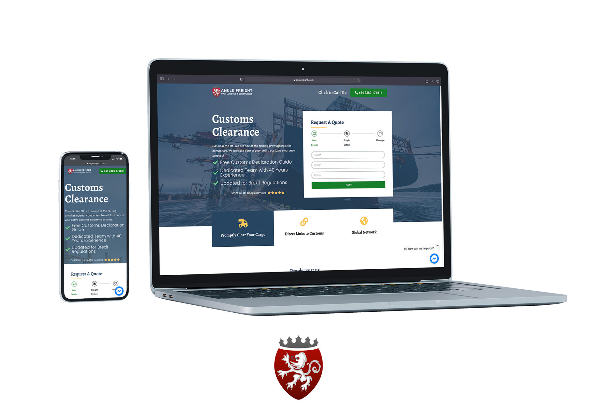 Anglo Freight - Landing Pages - Our Work - Webbla